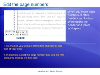 Word 2007-Header And Footer Basics | PPT