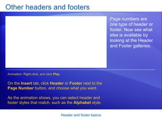 Word 2007-Header And Footer Basics | PPT
