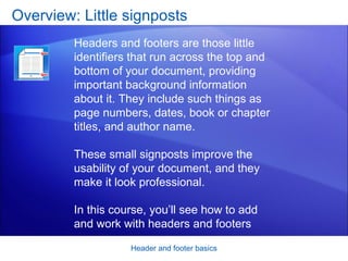 Word 2007-Header And Footer Basics | PPT