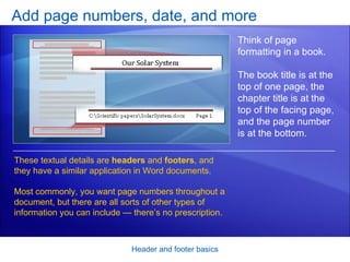 Word 2007-Header And Footer Basics | PPT