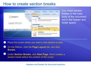 Word 2007-Headers And Footers For Document Sections | PPT