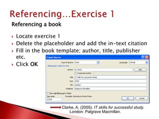 Word 2007 Referencing presentation.ppt