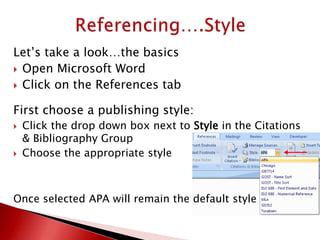 Word 2007 Referencing presentation.ppt