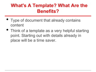 Word 2007 templates | PPTX