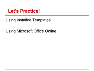 Word 2007 templates | PPTX
