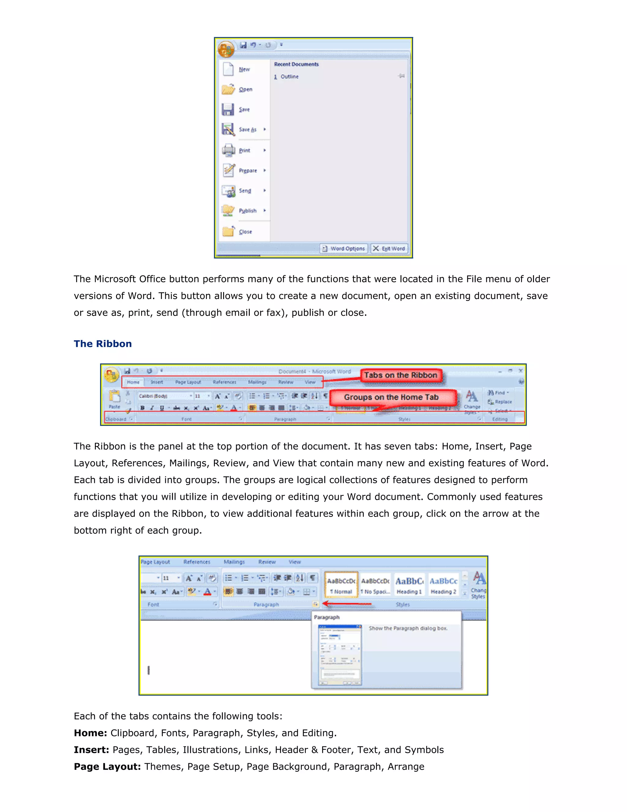 Word2007 tutorial | PDF