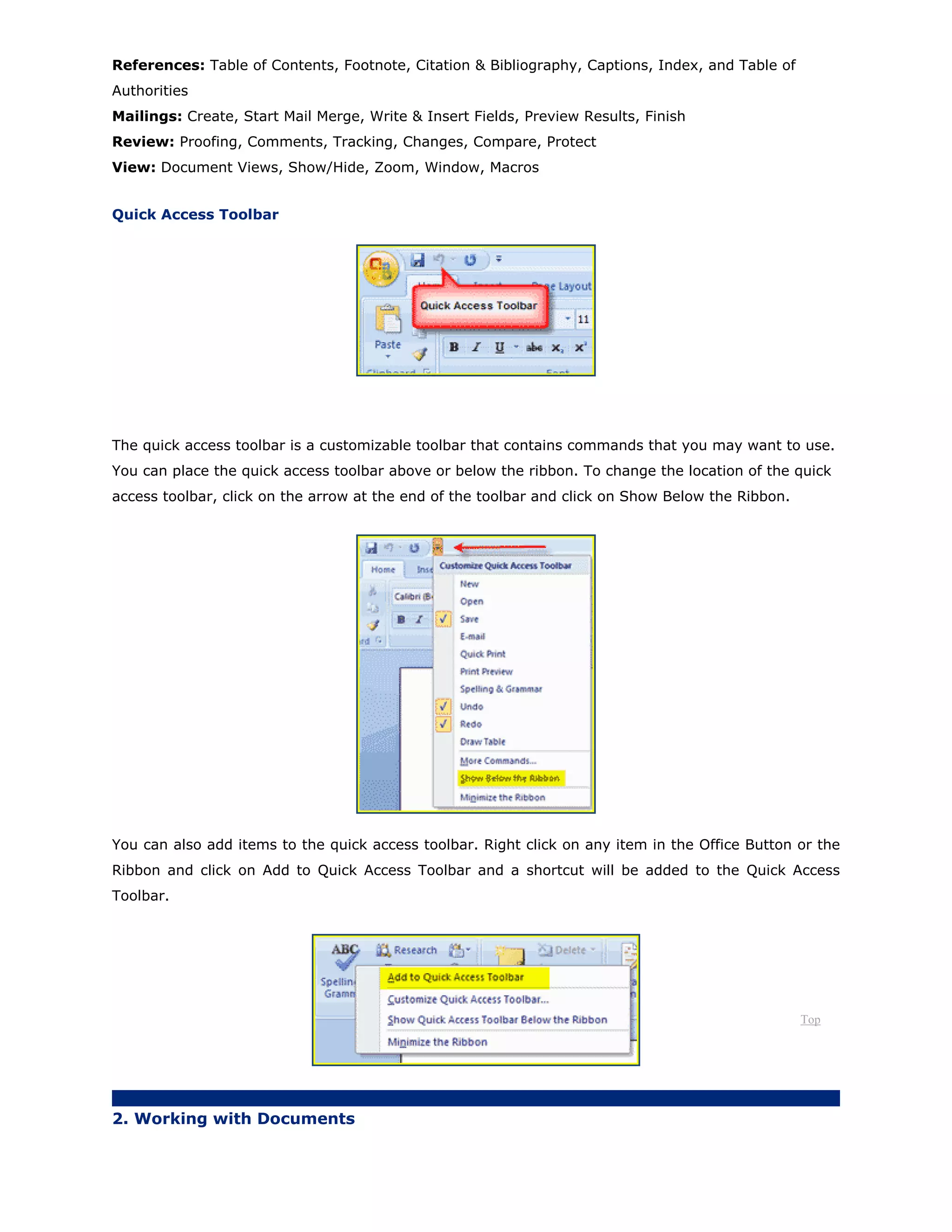 Word2007 tutorial | PDF