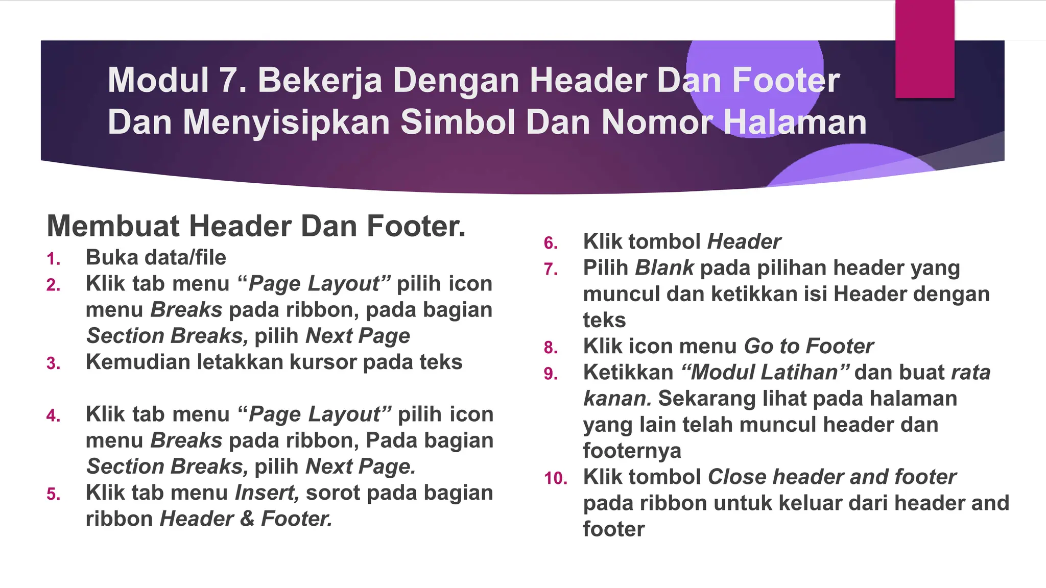 Materi Dasar-Dasar word 2010 untuk pelajar dan pemula | PPTX