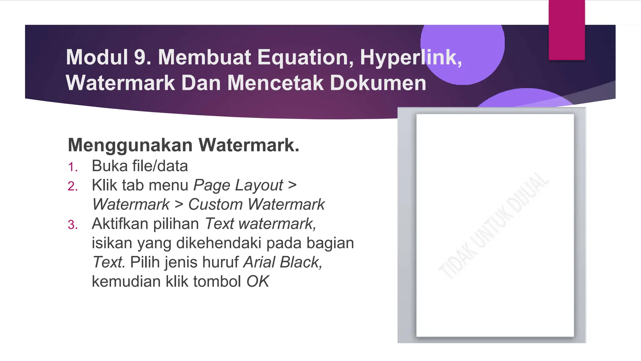 Materi Dasar-Dasar word 2010 untuk pelajar dan pemula | PPTX