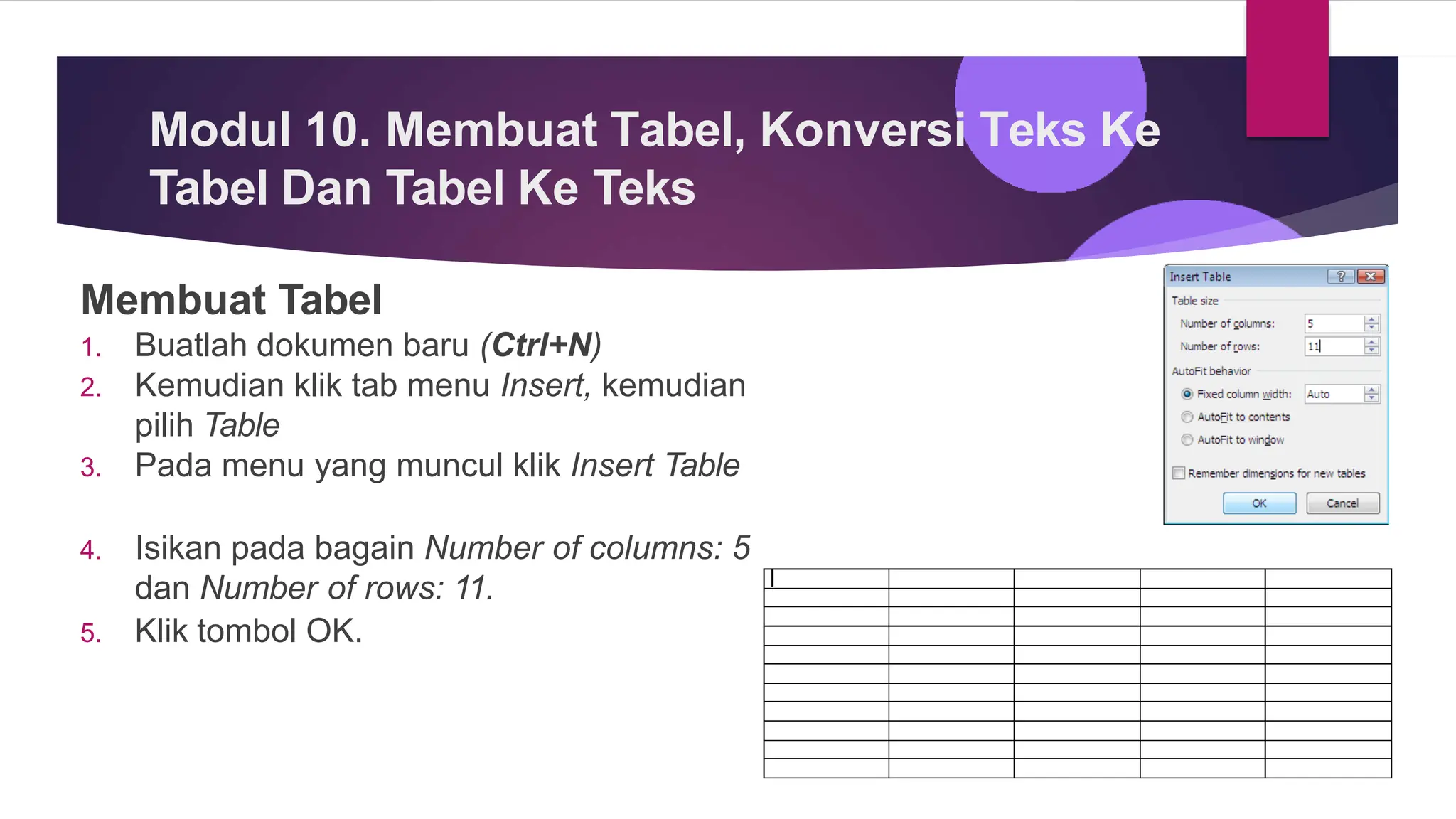 Materi Dasar-Dasar word 2010 untuk pelajar dan pemula | PPTX