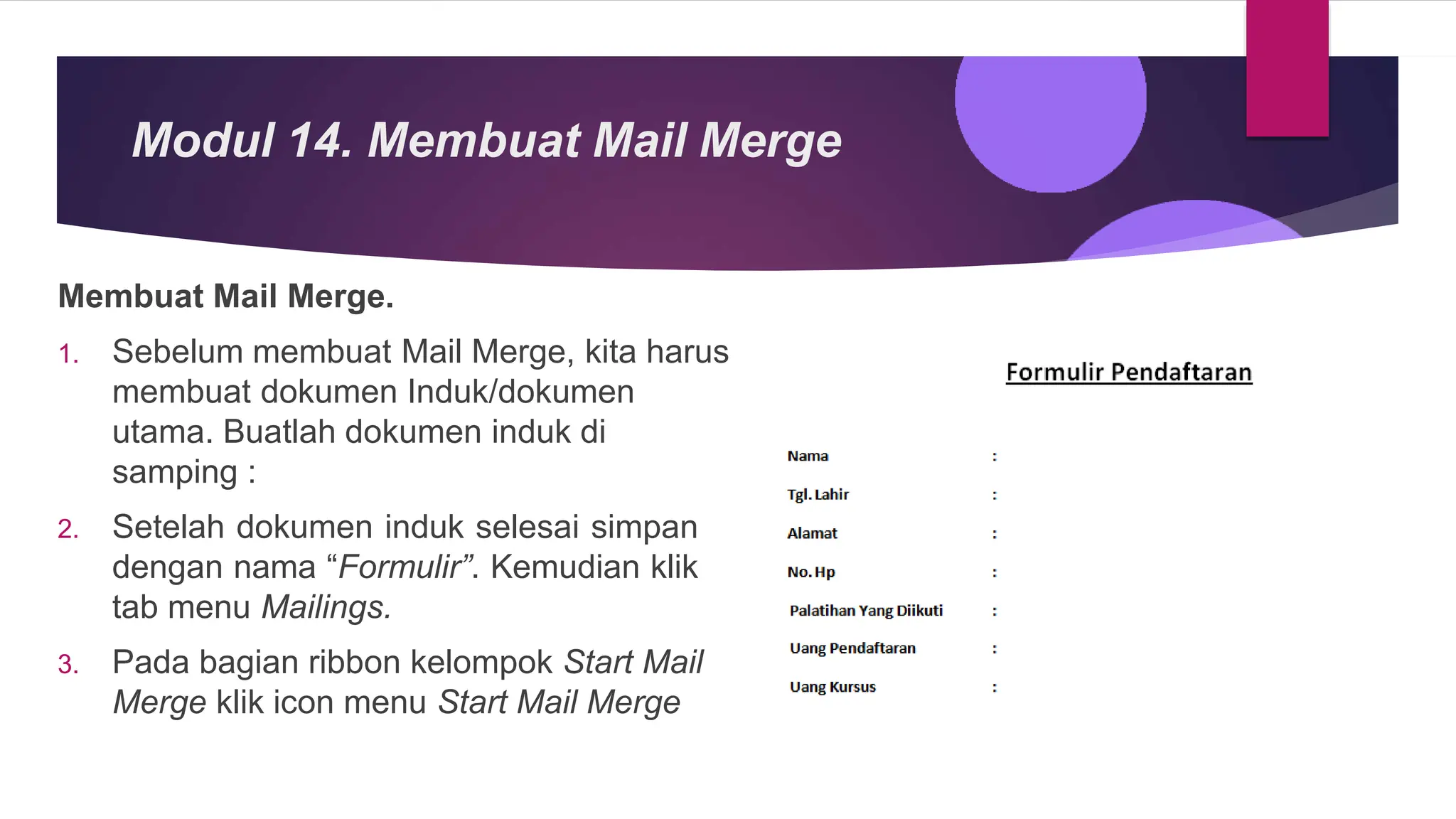 Materi Dasar-Dasar word 2010 untuk pelajar dan pemula | PPTX
