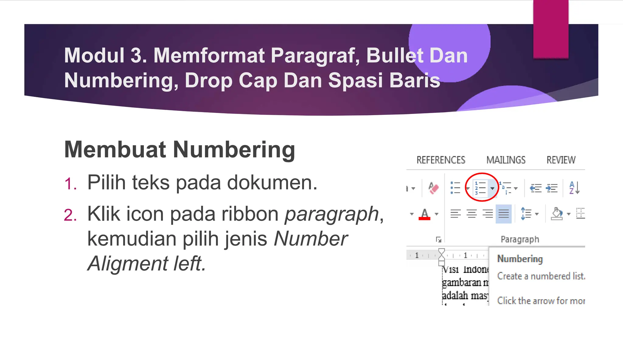 Materi Dasar-Dasar word 2010 untuk pelajar dan pemula | PPTX