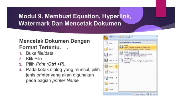 Materi Dasar-Dasar word 2010 untuk pelajar dan pemula | PPTX