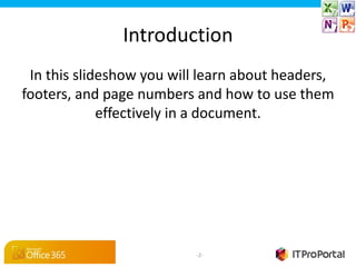Word 2010 Headers and Footers | PPT