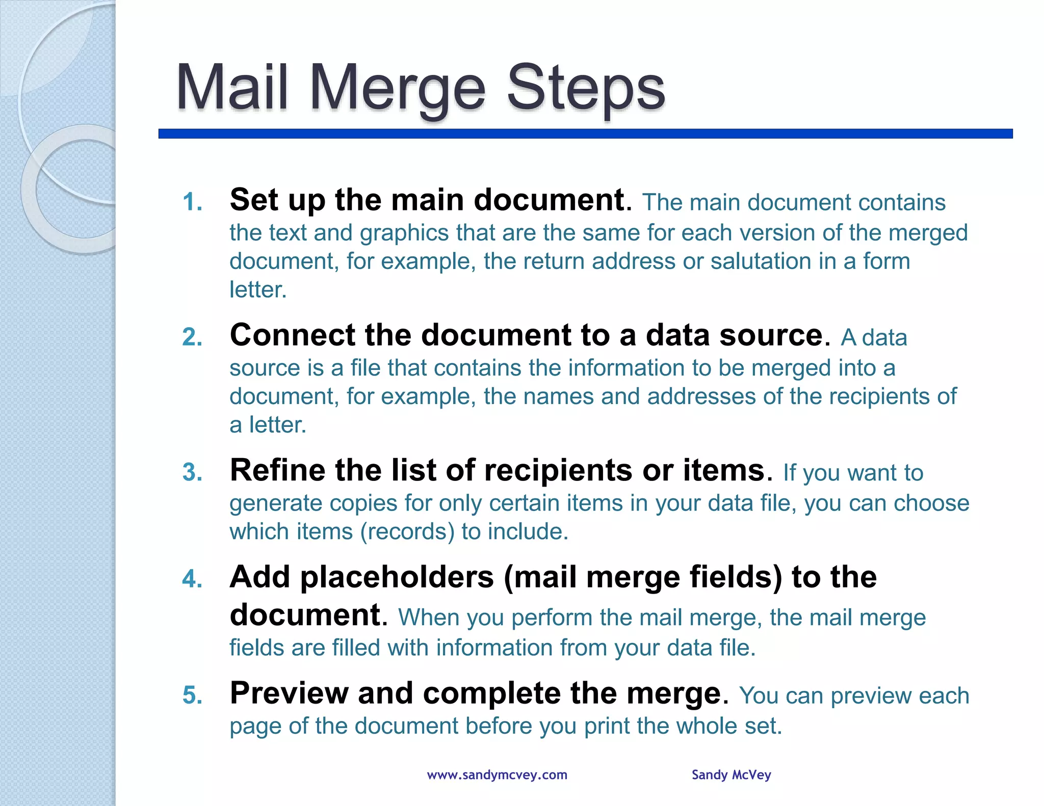 Word Mail Merge | PPTX