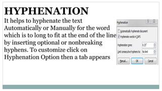 Word 2010 pagelayout tab, referance tab, mailing tab | PPTX