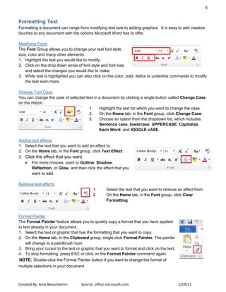 Word 2010 tutorial | PDF