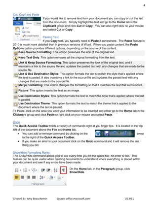 Word 2010 tutorial | PDF