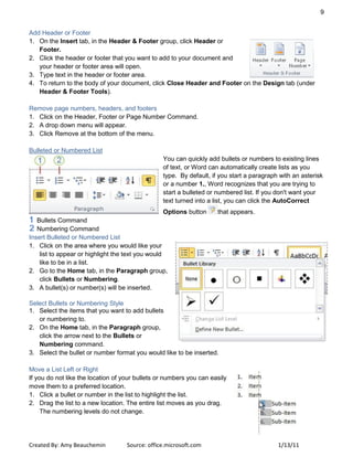 Word 2010 tutorial | PDF