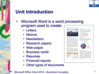 Word 2010 Unit A PPT | PDF