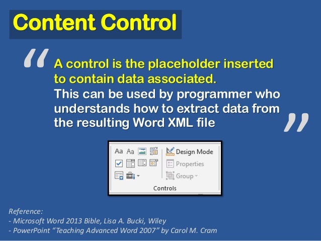 Template & Content Control (Basics) - Microsoft Word 2013