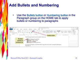 Word 2013 Unit C | PPTX | Desktop Publishing | Computer Software and ...