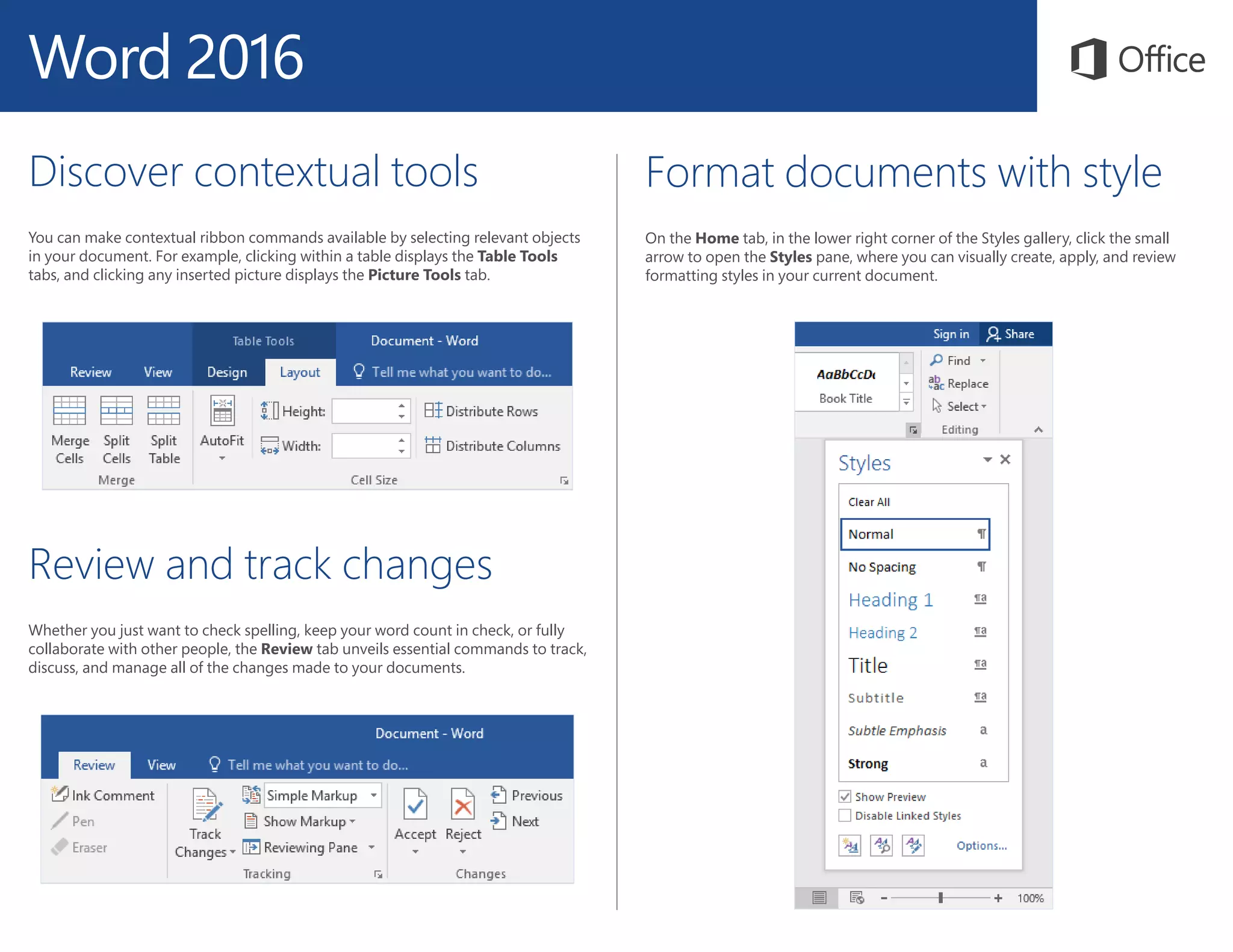Word 2016 Quick Start Guide | PDF