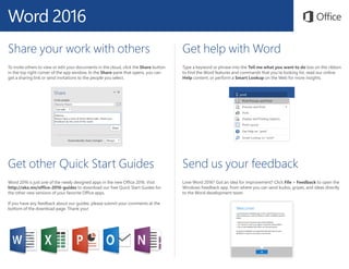 Word 2016 Quick Start Guide | PDF