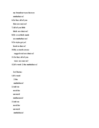Word 2 tha mutha.pt.3660 | Obscenity and Profanity | Sensitive Topics