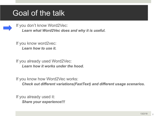 JOSA TechTalks - Word Embedding and Word2Vec Explained | PPTX