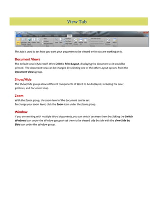 MS Word 2010 tutorial 6 | PDF