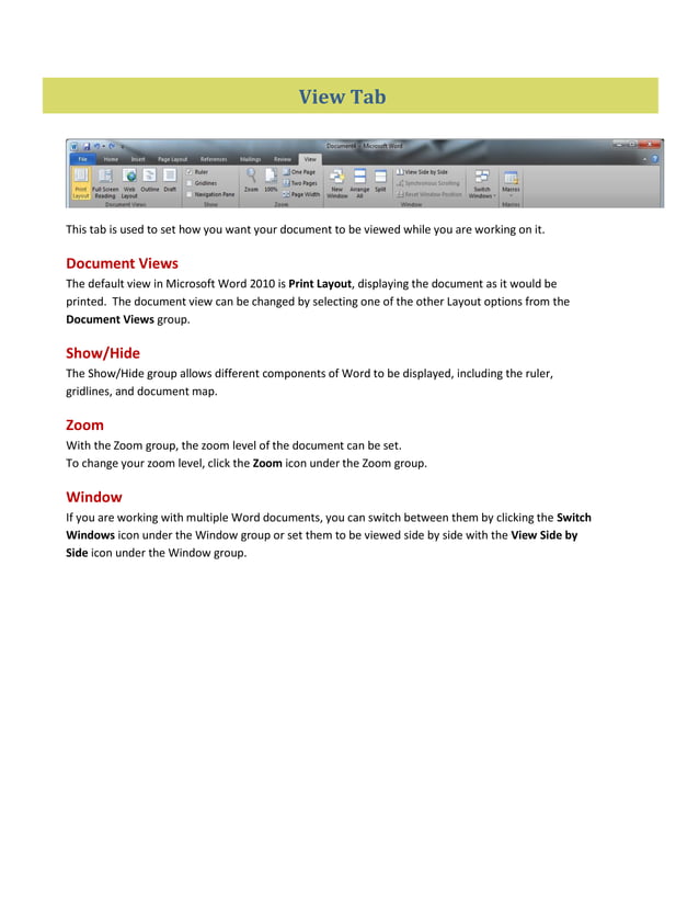 MS Word 2010 tutorial 6 | PDF