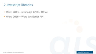Word Add-Ins Using Javascript + HTML | PPT