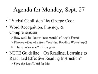 Word Analysis And Fluency | PPT