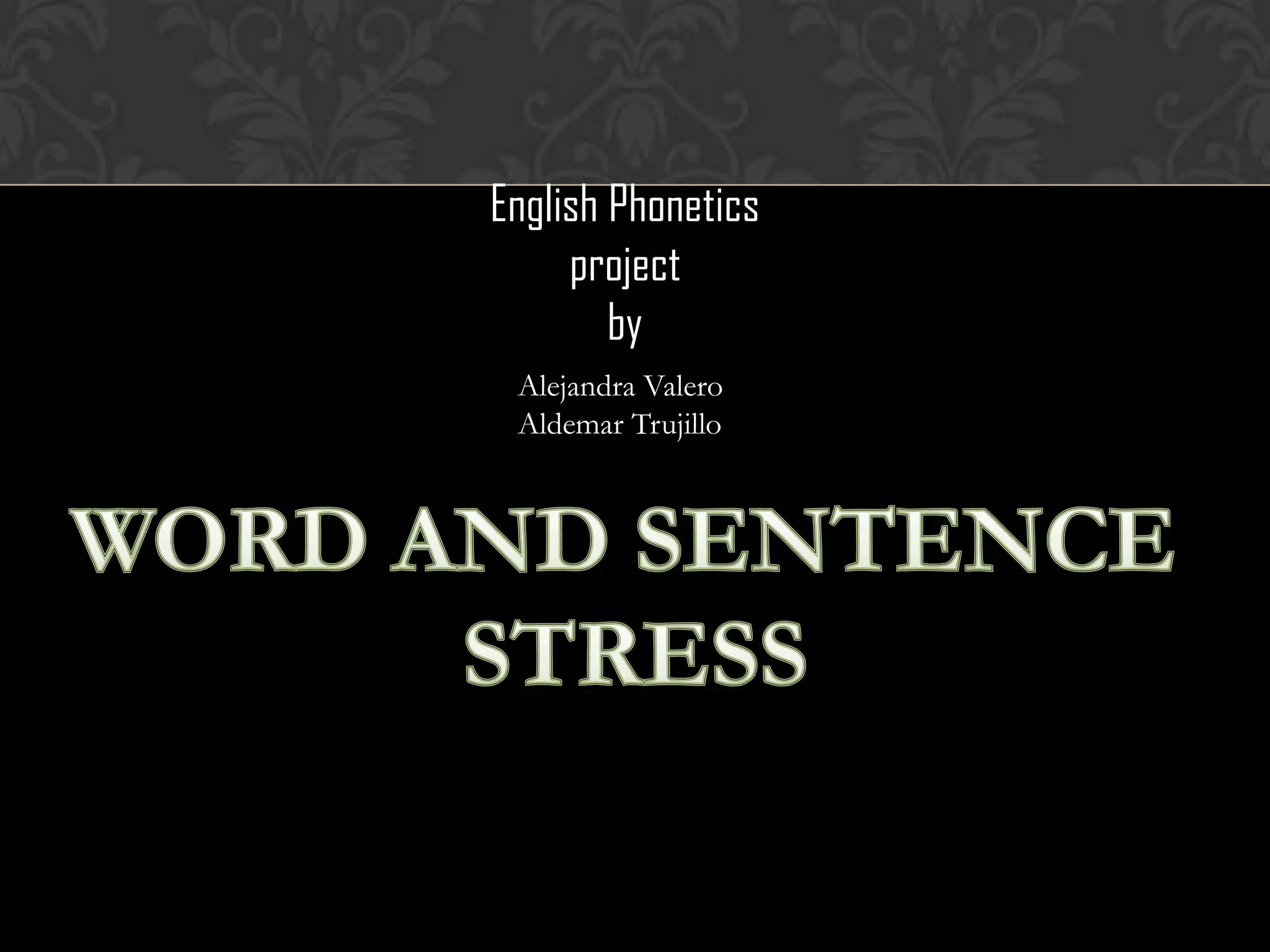 Word and sentence stress | PPTX
