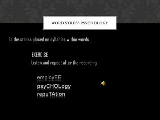 Word and sentence stress | PPTX