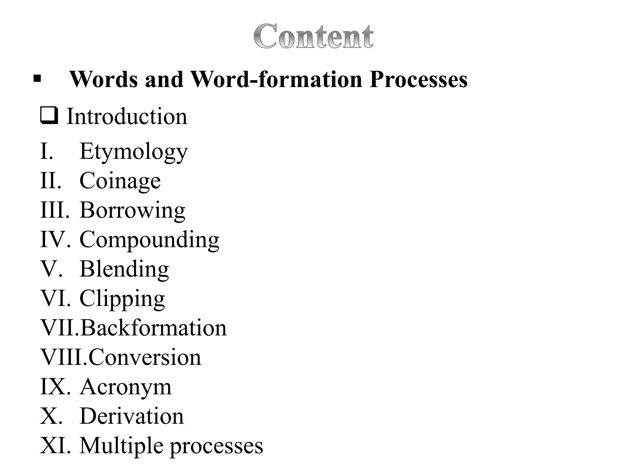 Word and word formation process | PPTX