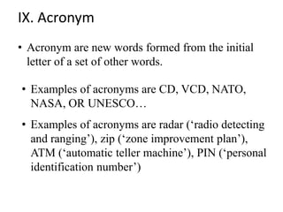 Word and word formation process | PPTX
