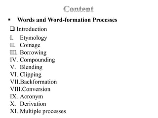 Word and word formation process | PPTX