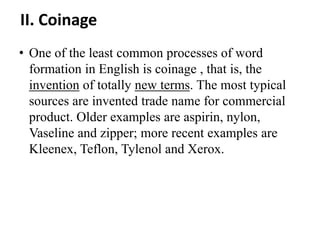 Word and word formation process | PPTX