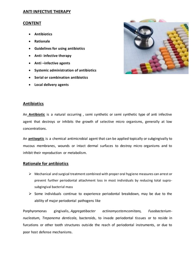 Word anti infective therapy | PDF