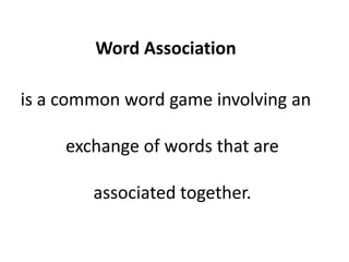 Word Association | PPTX