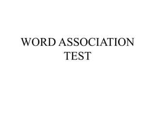 Word association test 2 | PPT