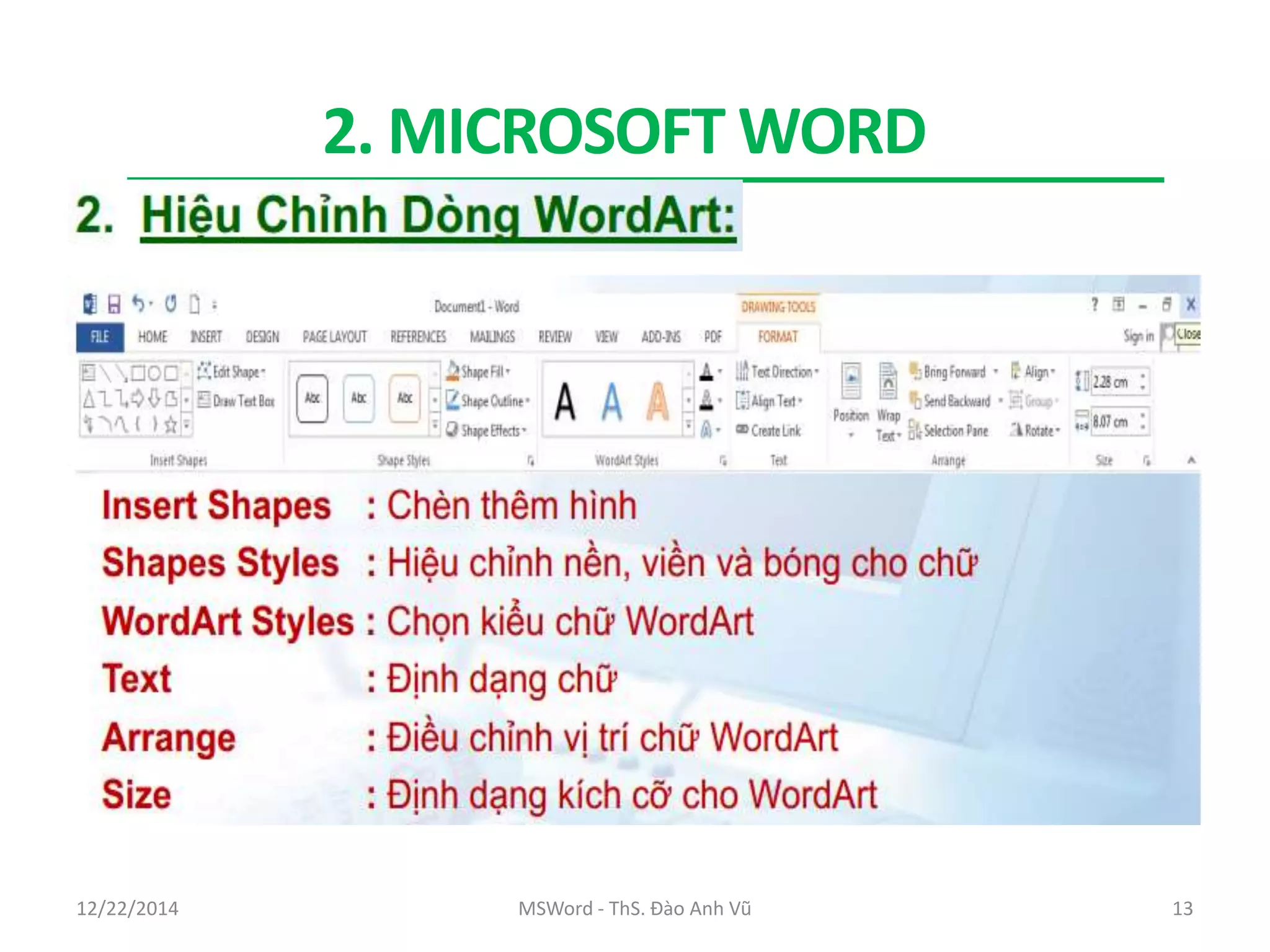 Word - Bai 4: TABLE – PICTURE – WORDART THANH CÔNG CỤ DRAWING EQUATION | PPT