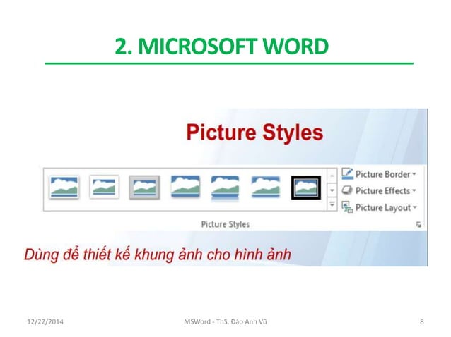 Word - Bai 4: TABLE – PICTURE – WORDART THANH CÔNG CỤ DRAWING EQUATION | PPT