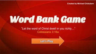 Word Bank Game (trial) | PPT