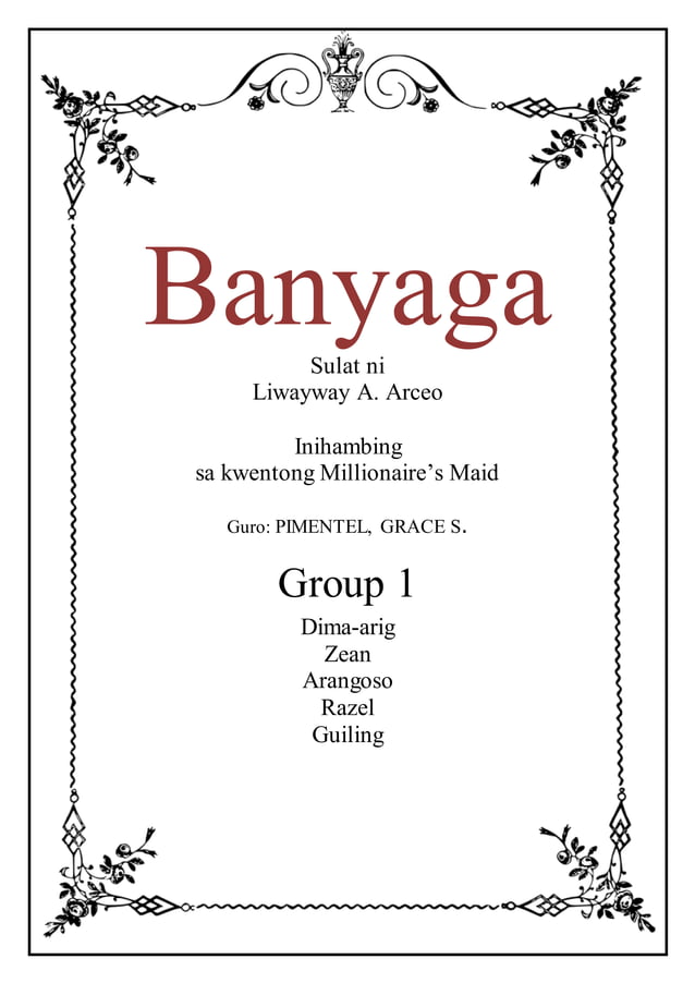 BANYAGA akda ni liwayway arceo | DOCX