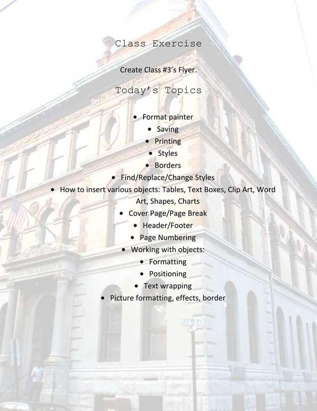 Word basics 2 class | PDF