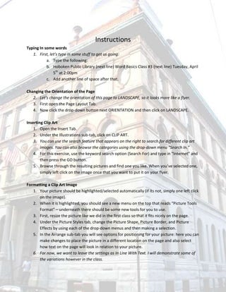 Word basics 2 class | DOCX