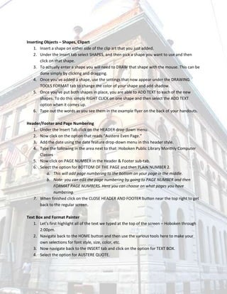 Word basics 2 class | DOCX